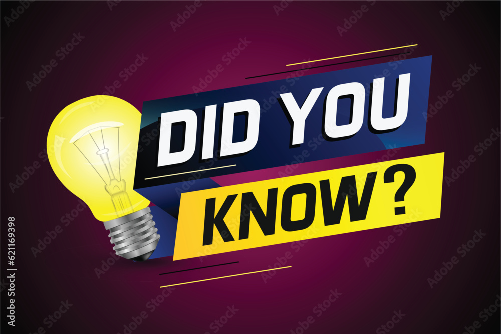 Did you know ? word concept vector illustration with Lamp and 3d style ...