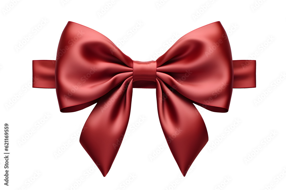 red ribbon butterfly isolated on transparent background ,generative ai ...