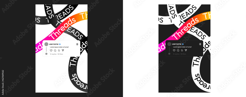 Threads Post or Threads Mockup With Editable Text. Threads Social Media ...