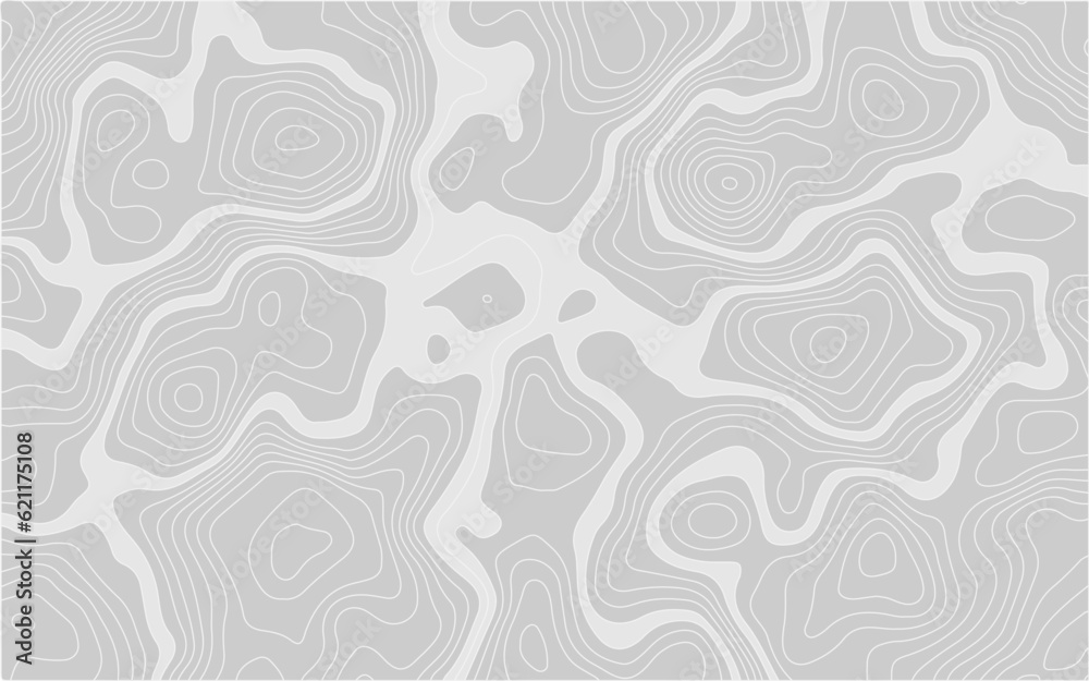 Topographic map and landscape terrain texture grid. Abstract white ...