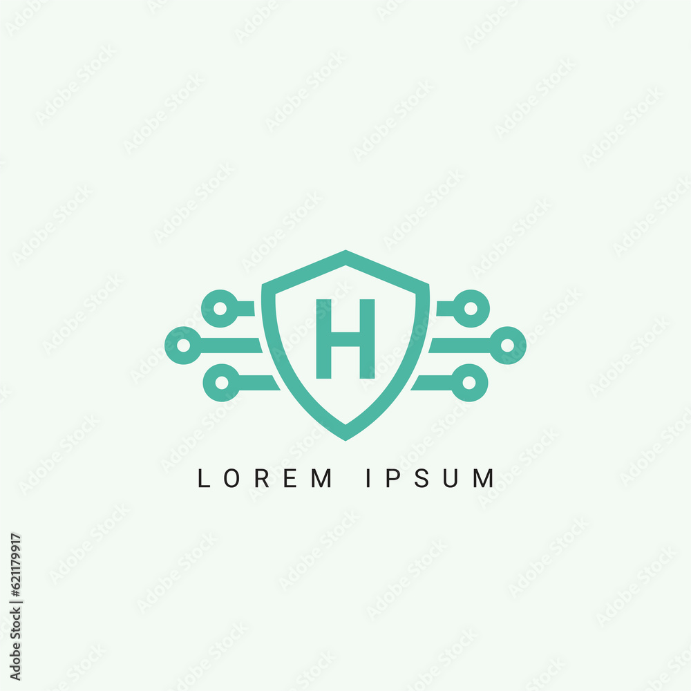 Letter H logo design template, technology, electronics, digital ...