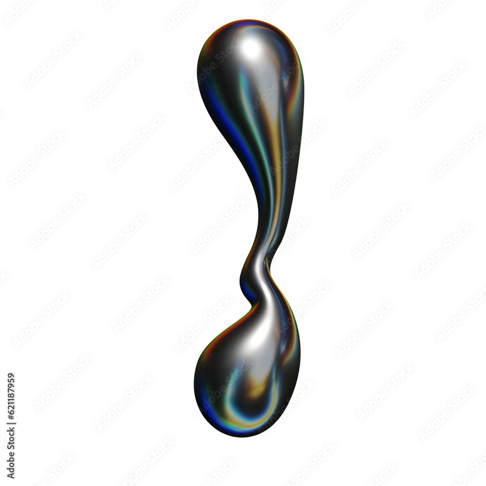 Letter I Liquid Chrome Metal, 3d Realistic Futuristic Font Melted ...