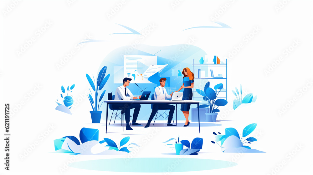 Connectivity in Motion: Synergizing Ideas, Cartoon Style,illustration ...