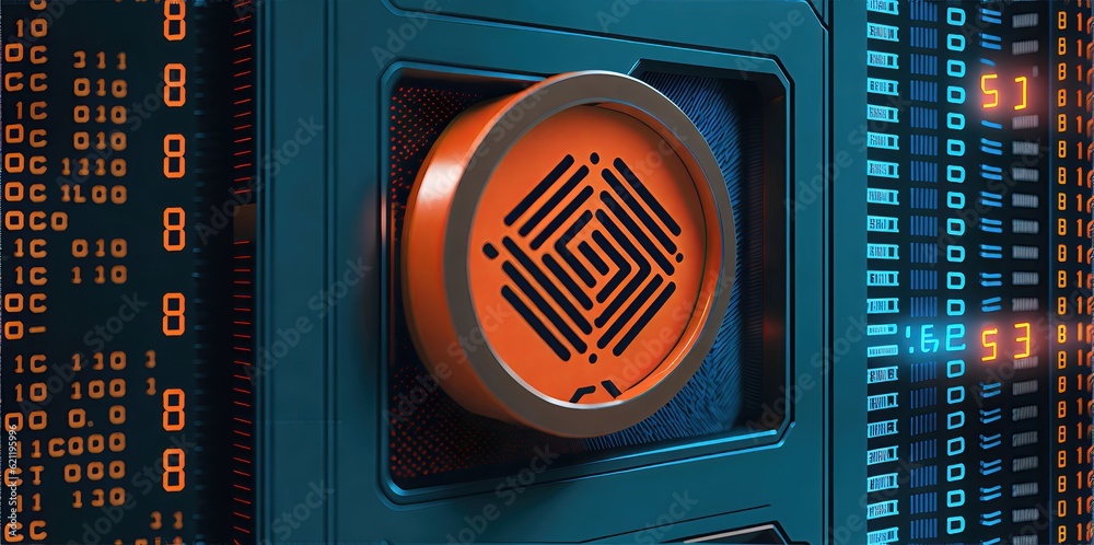 Red emergency stop button on a technical background. Stock Illustration ...