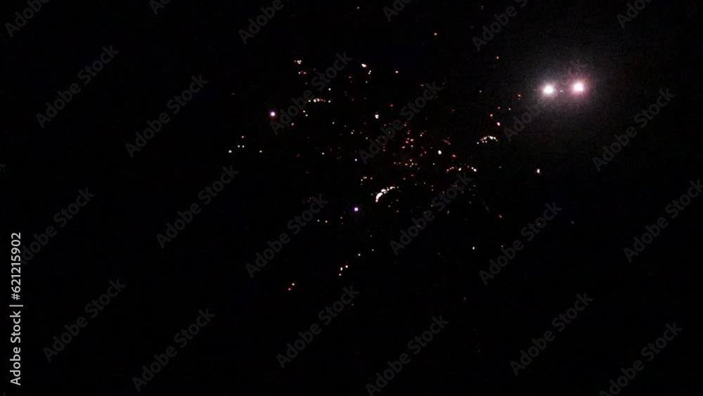Firecrackers in sky on black background 4k footage, crackers explosion ...