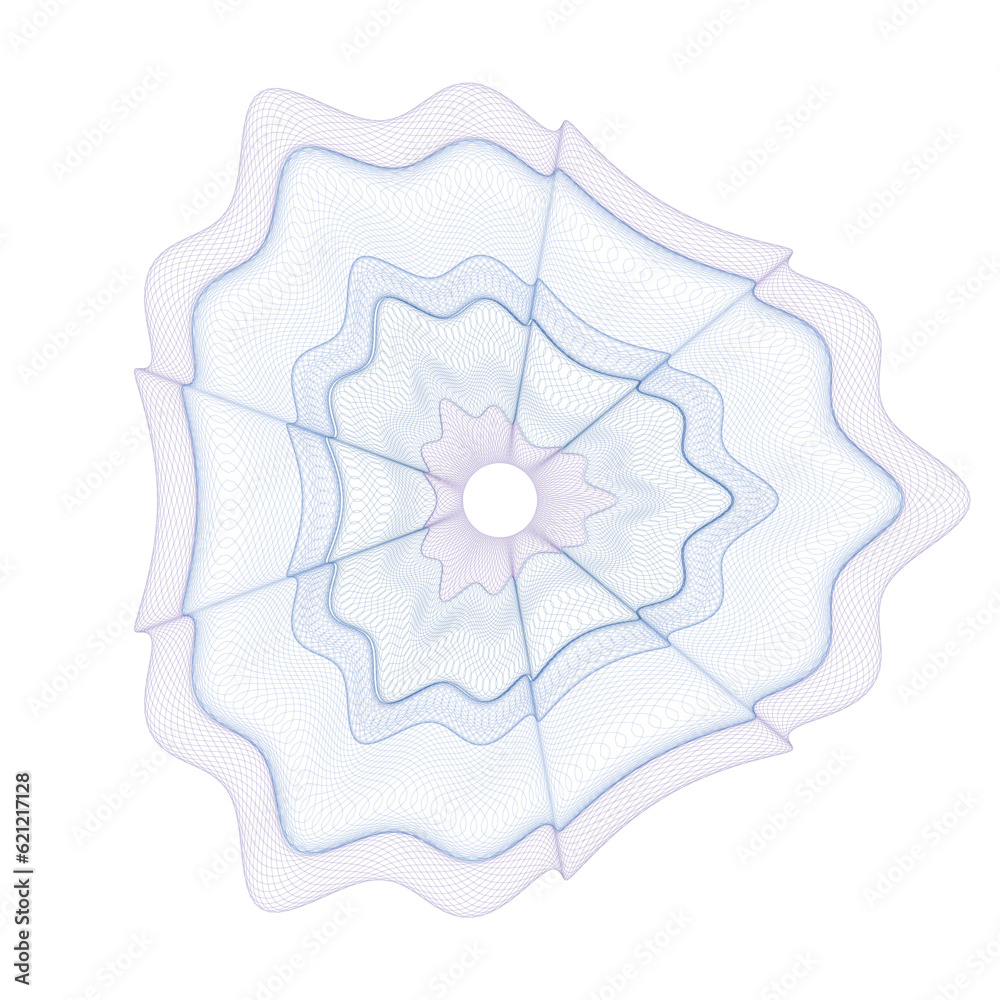 Watermark. Guilloche rosette element. Digital watermark for Security ...
