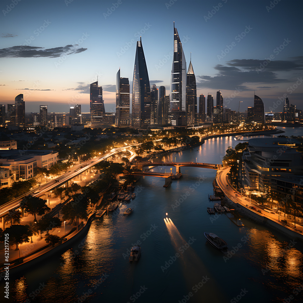 bahrain skyline Stock Photo | Adobe Stock