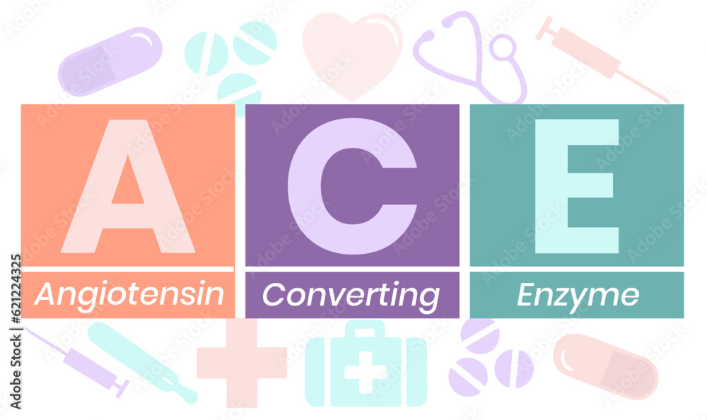 ACE - Angiotensin Converting Enzyme acronym. business concept ...