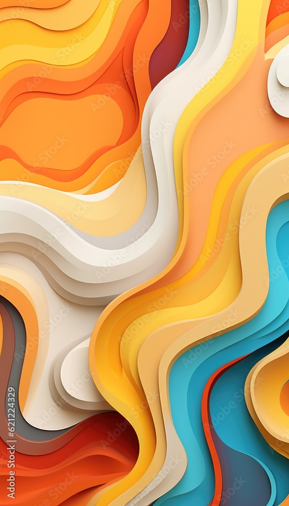 Abstract psychedelic background with creative wave design, wavy ...