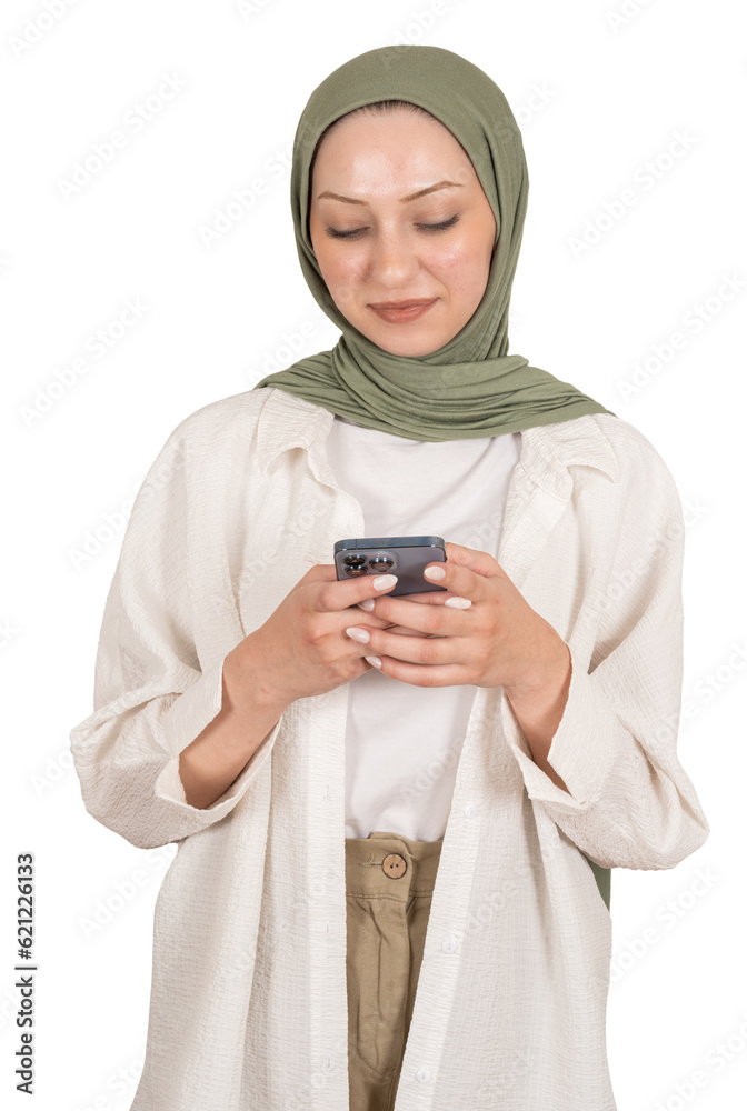 Muslim girl in hijab, portrait of young caucasian muslim girl in hijab ...