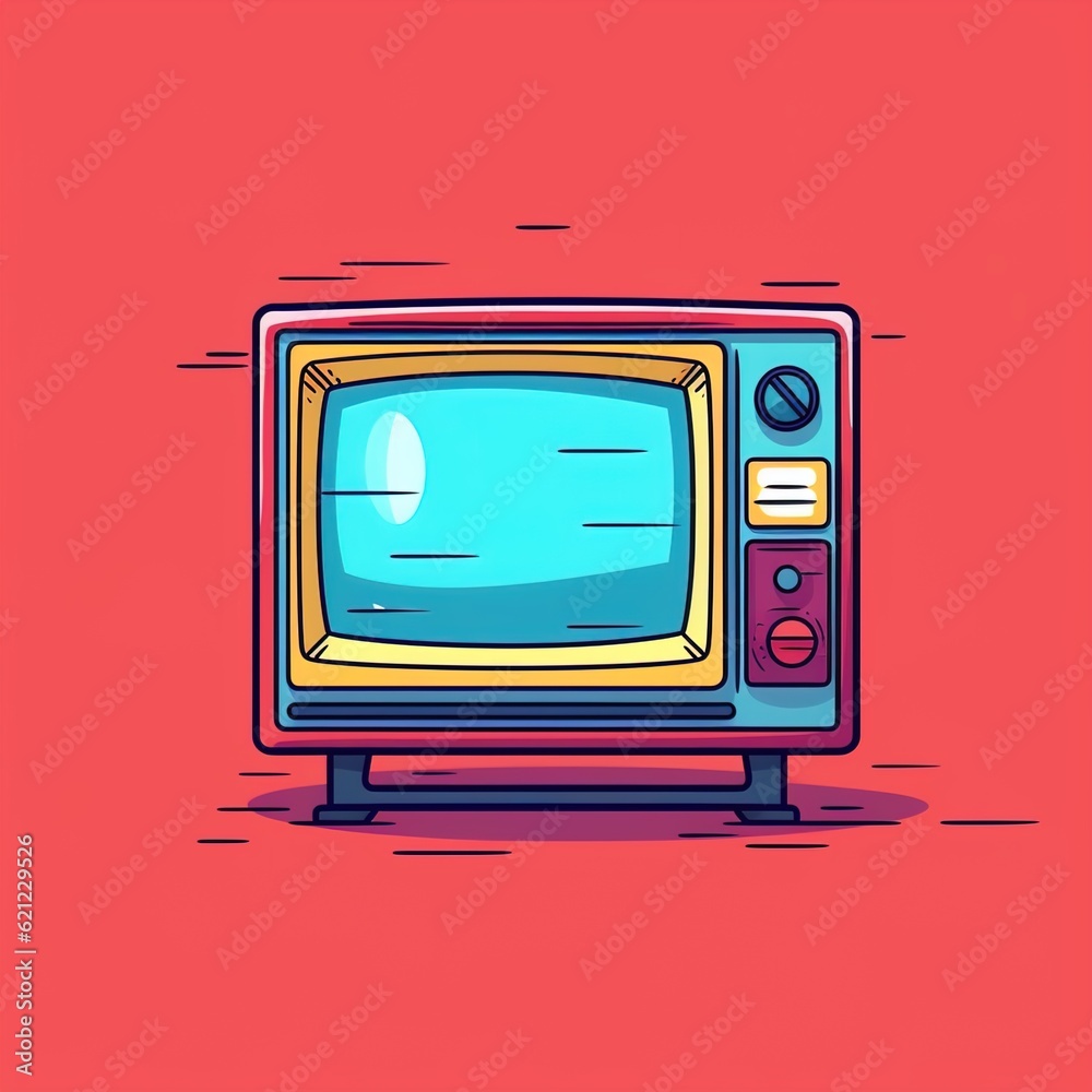 Vintage television cartoon vector illustration. World Television Day ...