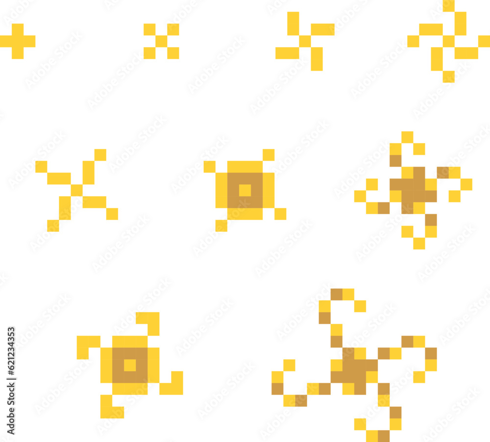 set of sparkle pixel art vector Stock Vector | Adobe Stock