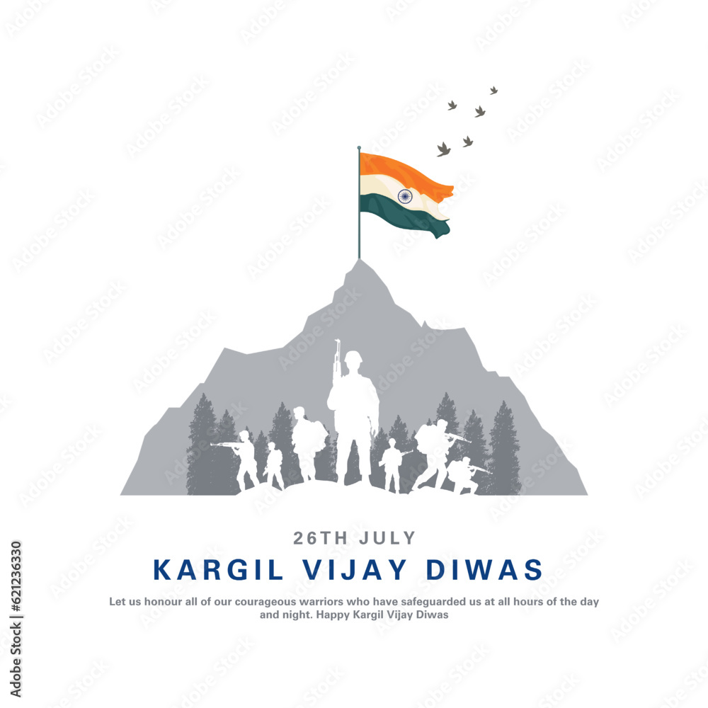 Vetor de kargil vijay diwas. People remembering and celebrating victory ...
