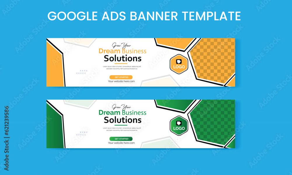 Google Ads banner design template, horizontal and vertical google web ...