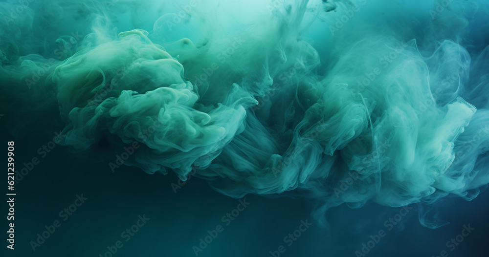 Blue green Smoke Cloud background with alpha channel texture Stock ...