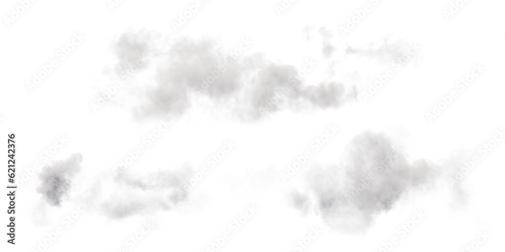 Clouds set isolated on transparent background. White cloudiness, mist ...