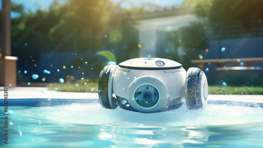 Pool cleaning robot. Concept Stock Illustration | Adobe Stock