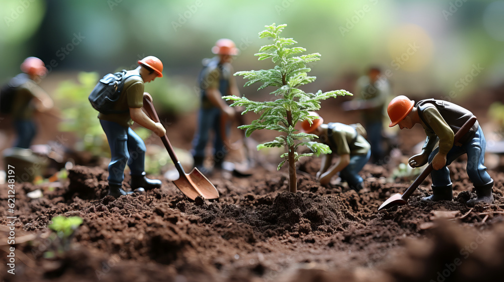 Roots of Resilience: Miniature Figures Engage in Sustainable Tree ...