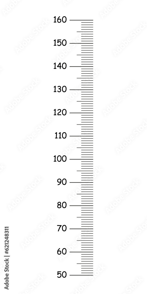 Kids height chart from 50 to 160 centimeters. Template for wall growth ...