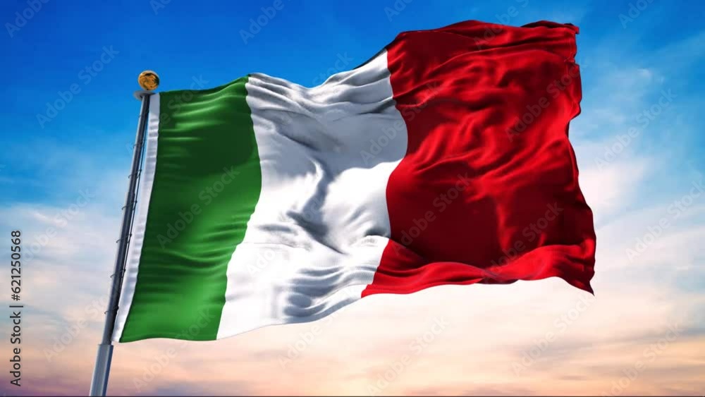 The flag of italy animation , Italy flag background , 4K seamless loop ...