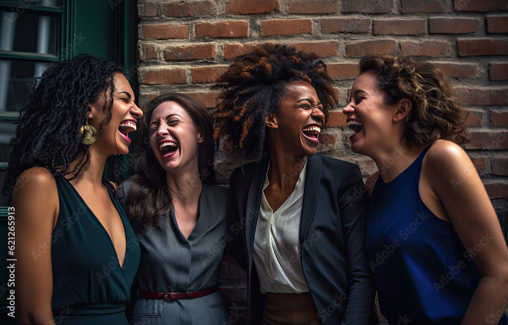 Generative AI illustration of beautiful multi racial and multi cultural ...