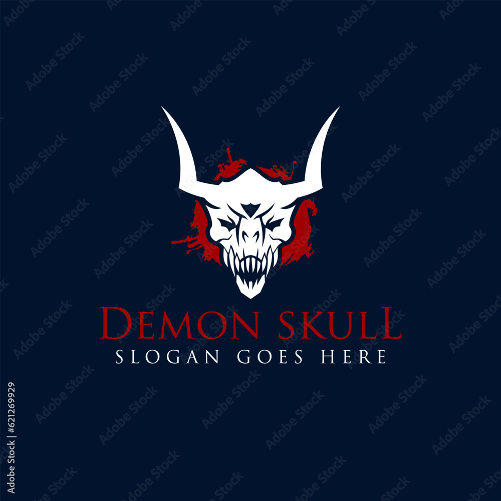 Demon Logo. Skull of Demon vector design. For mascot logo design in ...