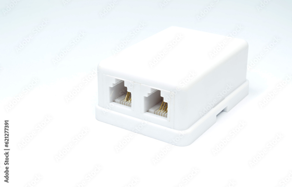 Telephone Line Splitter isolated on white background Stock Photo ...