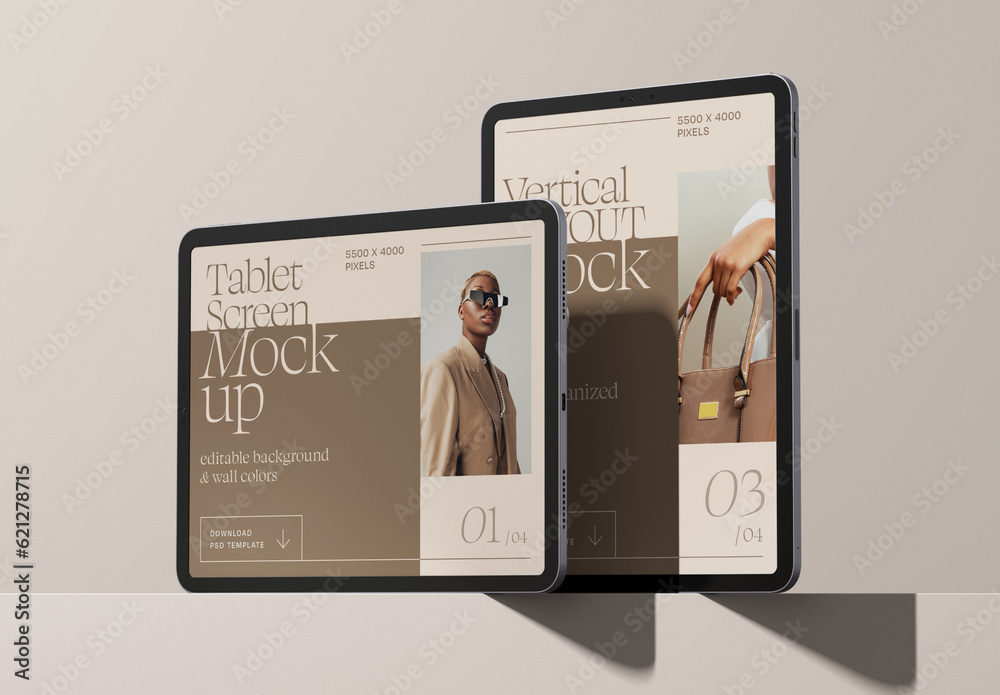 Tablet Screen Mockup Stock Template | Adobe Stock