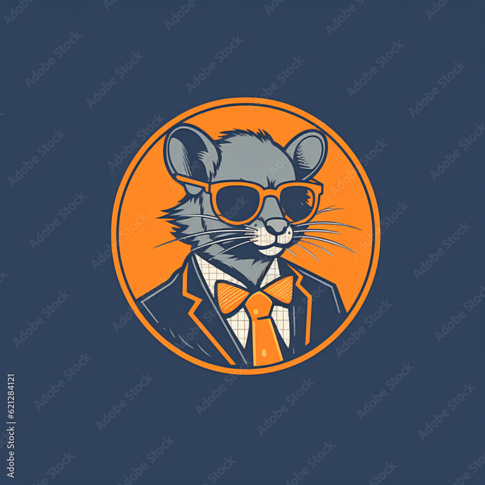 Bold and Dynamic Logo Design of a Stylish Rat Symbolizing Rat Race ...