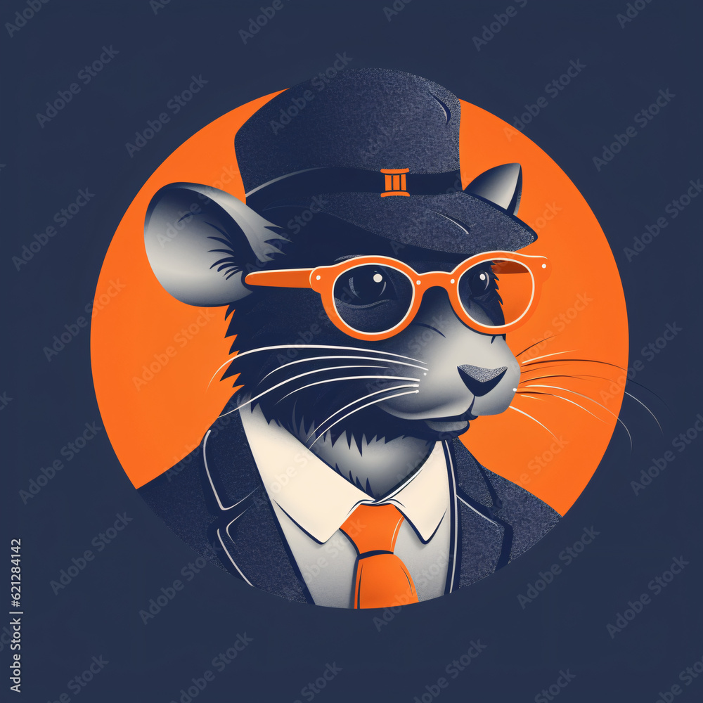 Bold and Dynamic Logo Design of a Stylish Rat Symbolizing Rat Race ...
