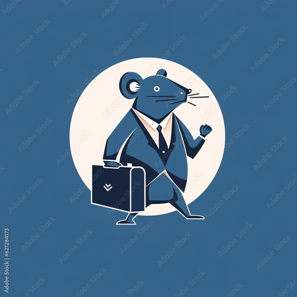 Contemporary Logo Design of a Suave Rat in Business Suit Representing ...