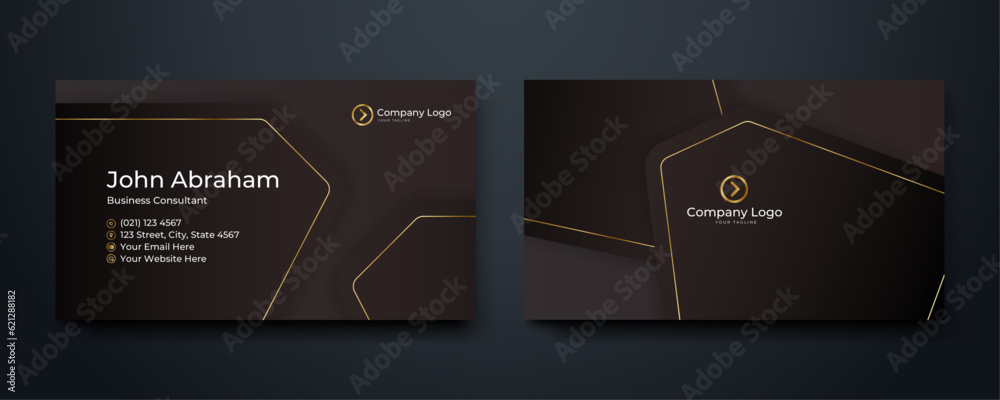 Premium Gold Black name card and business card with creative design ...