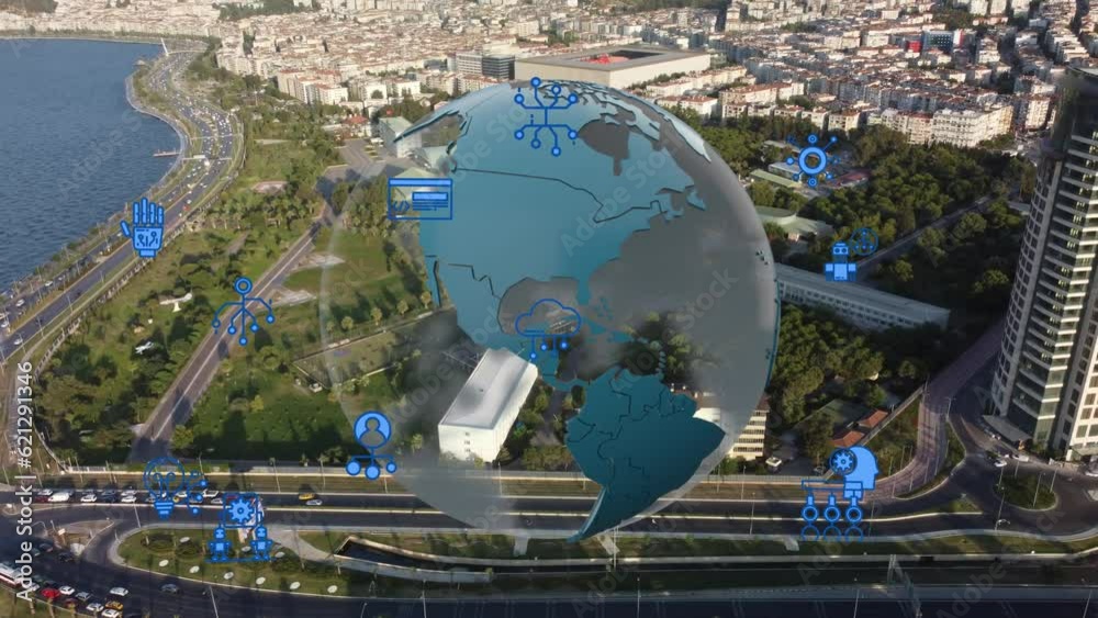 Smart city IOT internet of thing ICT digital technology futuristic ...