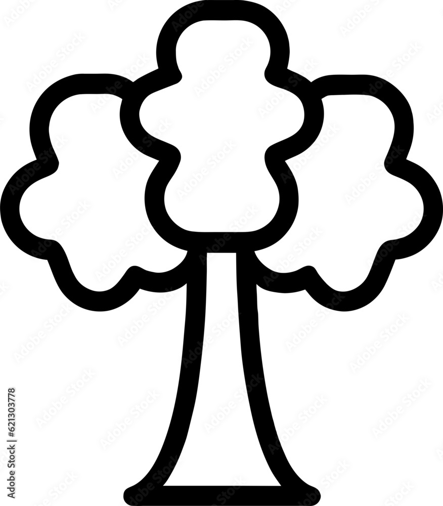Tree icon with simple line design, tree vector illustration, Simple ...