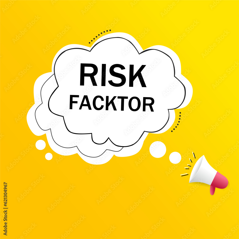 Risk factor sign with megaphone icon. Risk management concept. vector ...