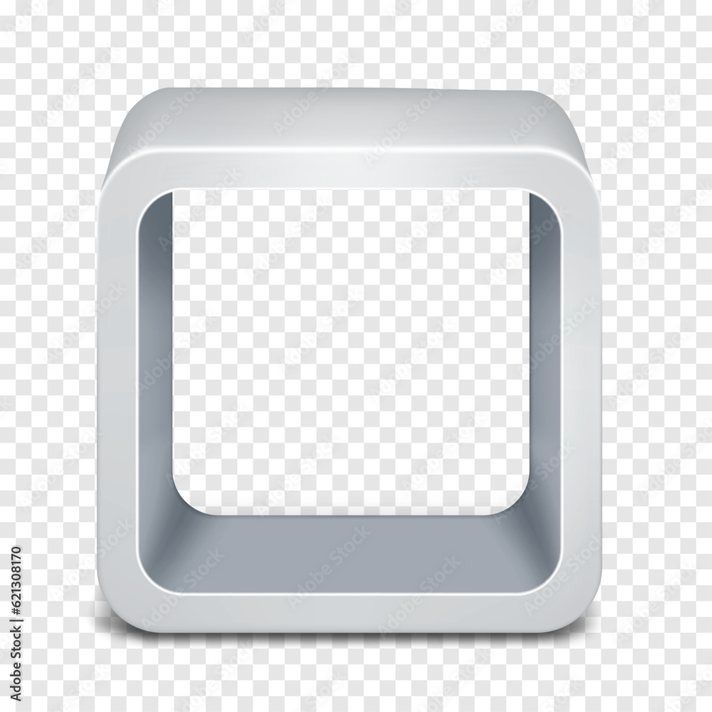 White blank exhibition cube table pedestal on transparent background ...