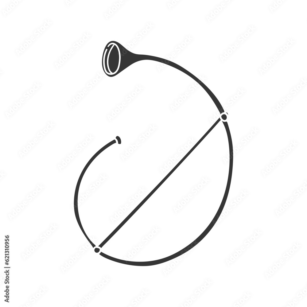 Roman Cornu Icon Silhouette Illustration. Old Instruments Vector ...
