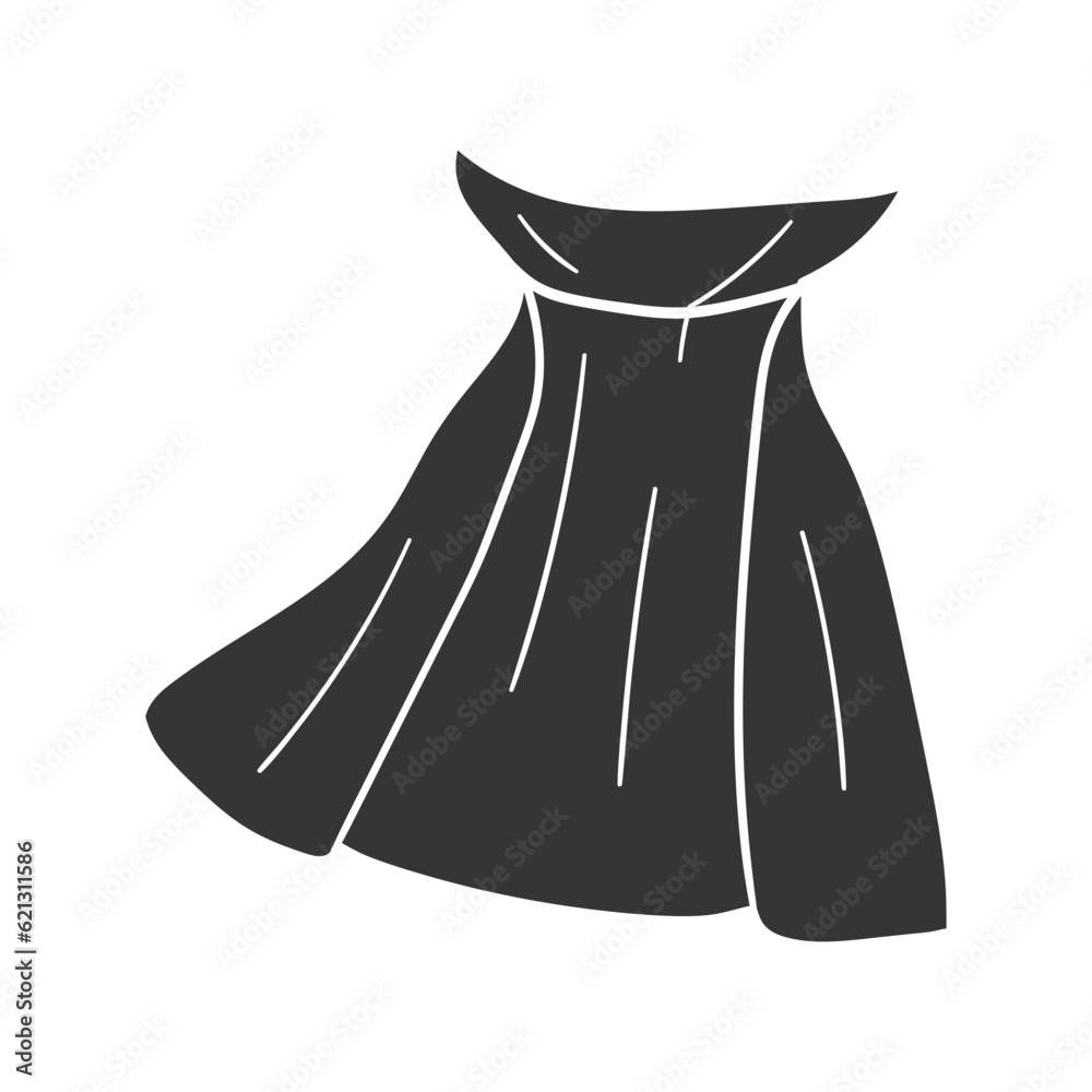 Magic Cape Icon Silhouette Illustration. Fairytale Vector Graphic ...