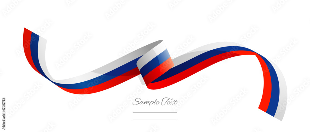 Russian flag ribbon vector illustration. Russia flag ribbon on abstract ...