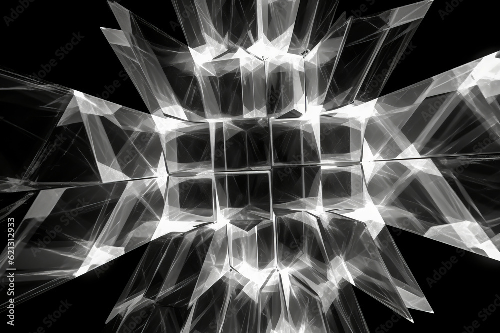 Ilustracja Stock: Captivating monochrome crystalline structures in a ...