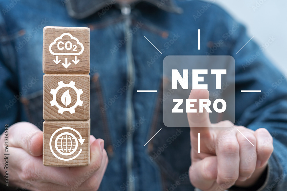 Man holding wooden cubes with icons and touches inscription on virtual ...