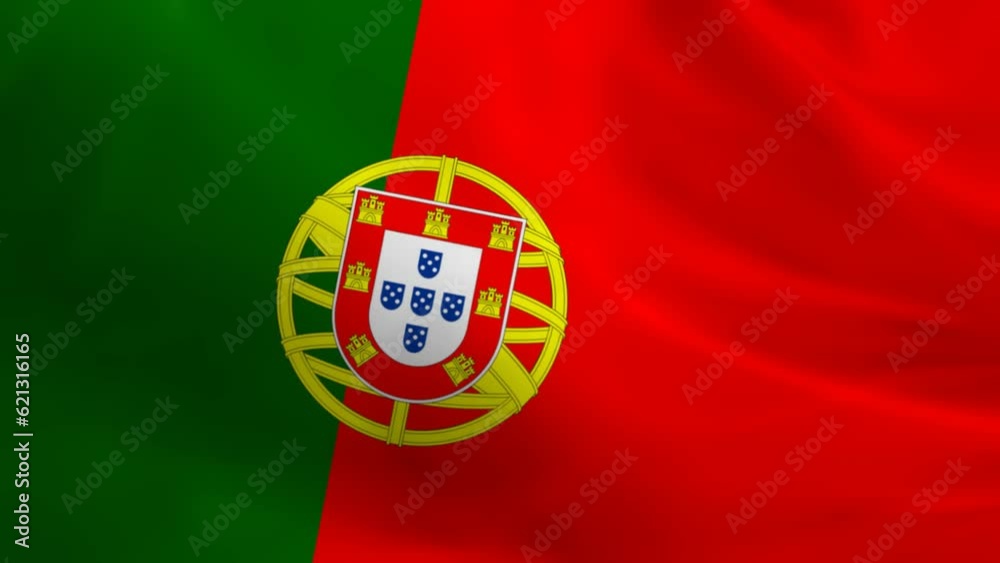 Flag of the portugalwaving animation. looping National portugal flag ...