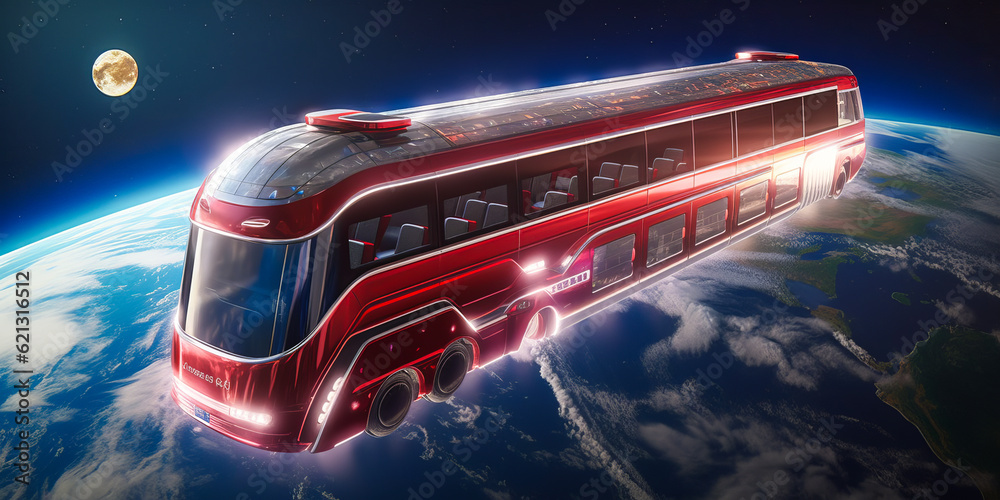 Unbelievably charming English tourist bus turned spaceship, orbiting ...