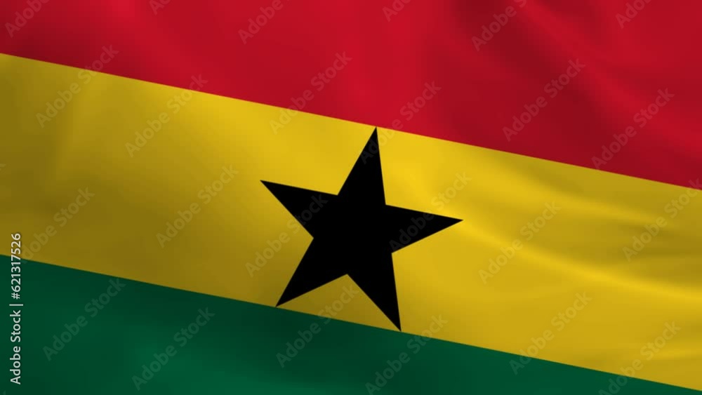 Flag of the ghana waving animation. looping National ghana flag ...