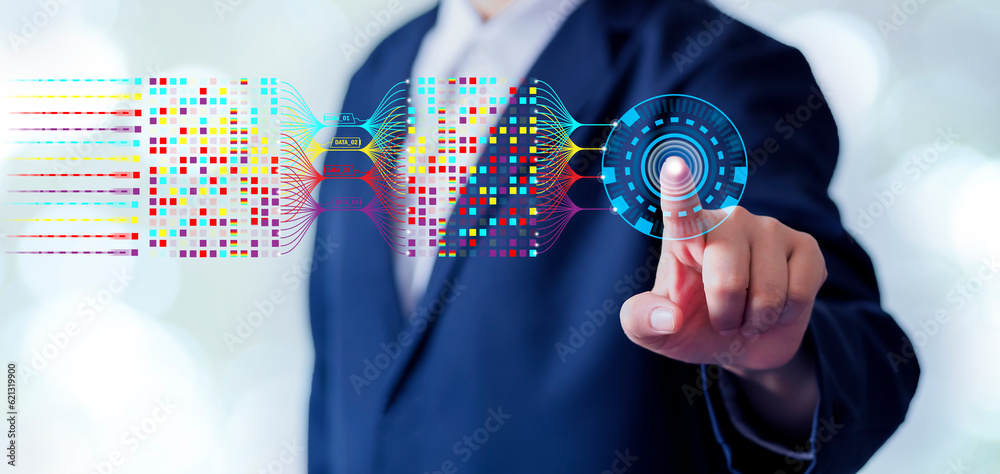 Foto de data science and big data technology Business people calculate ...
