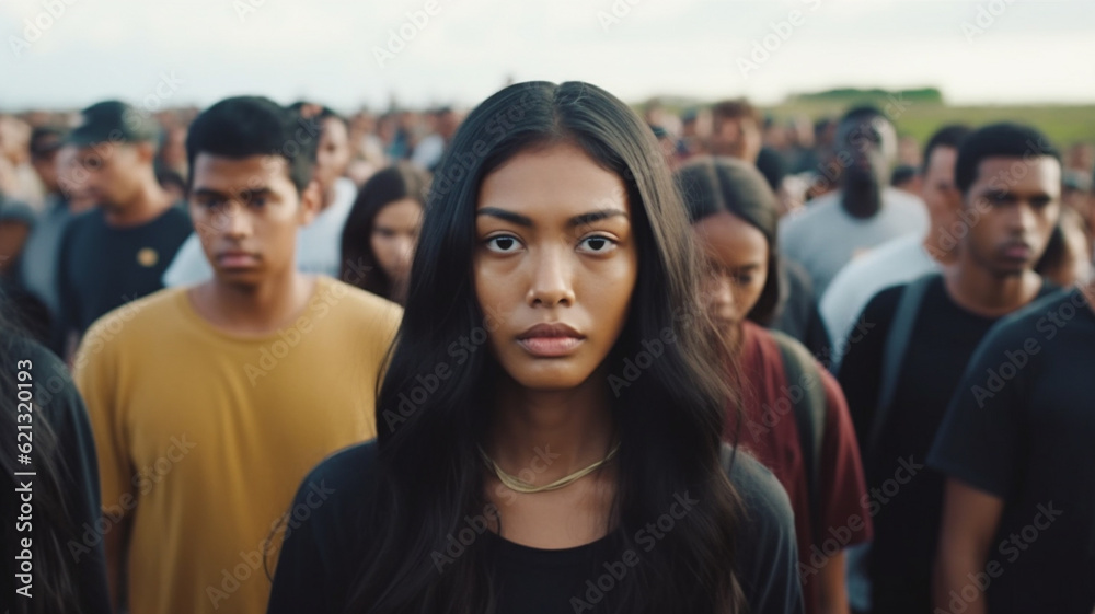 sad crowd walking together, fictional event and place as expelled from ...