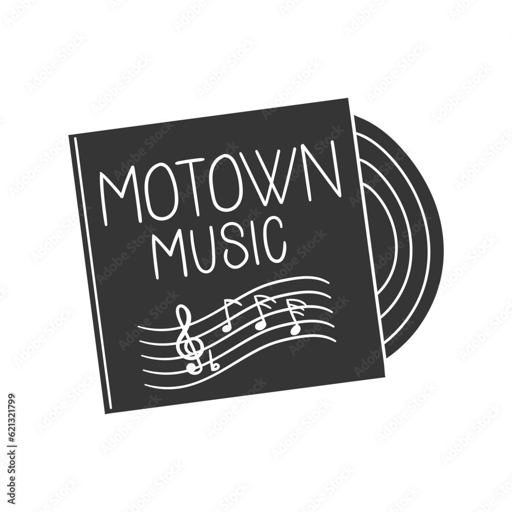 Motown Music Icon Silhouette Illustration. Vinyl Vector Graphic ...