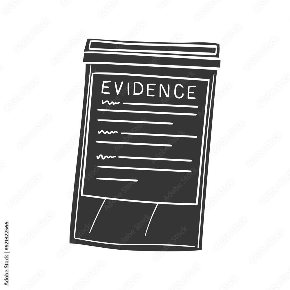 Forensic Evidence Icon Silhouette Illustration. Crime Investigator ...