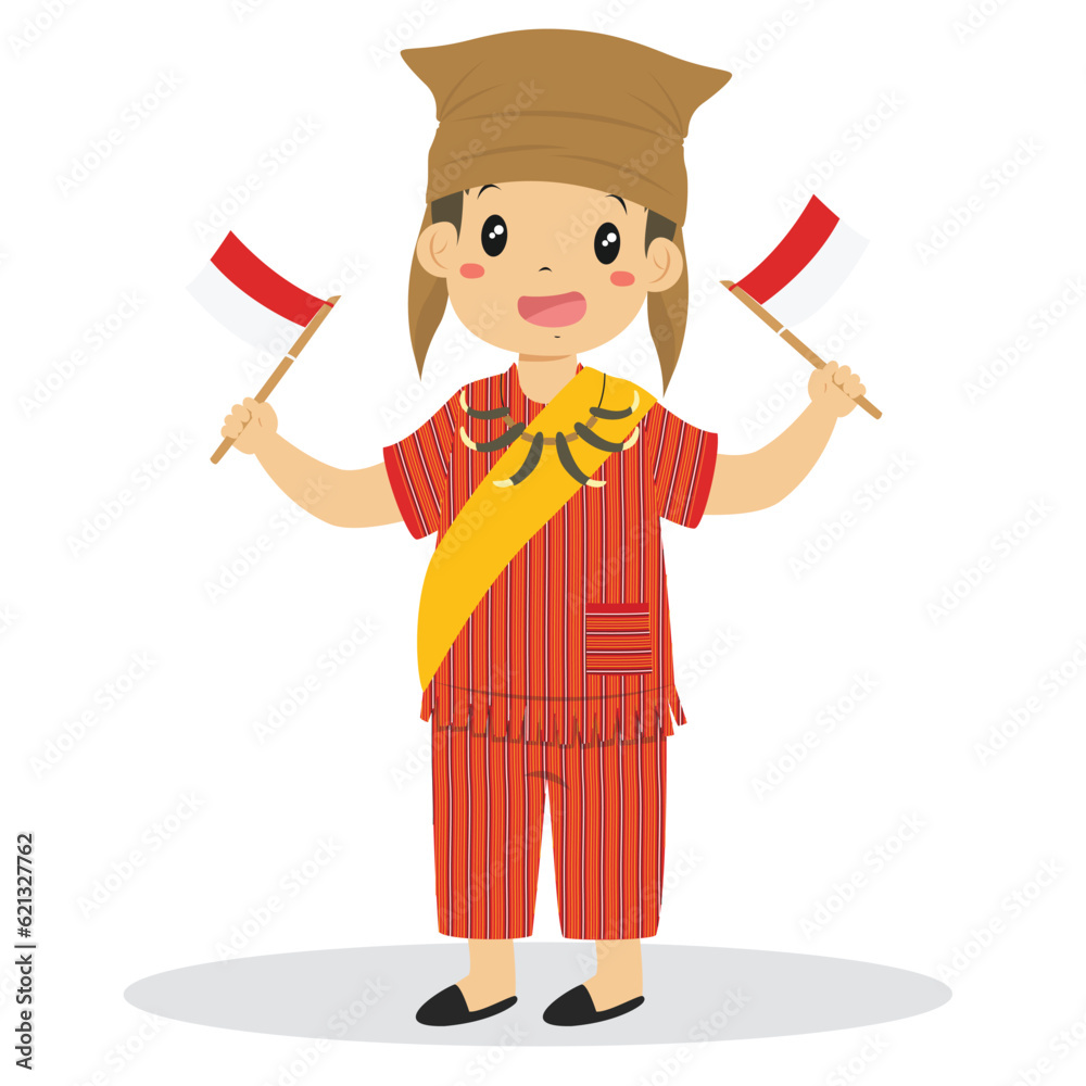 Happy Indonesian boy wearing Toraja, South Sulawesi traditional dress ...