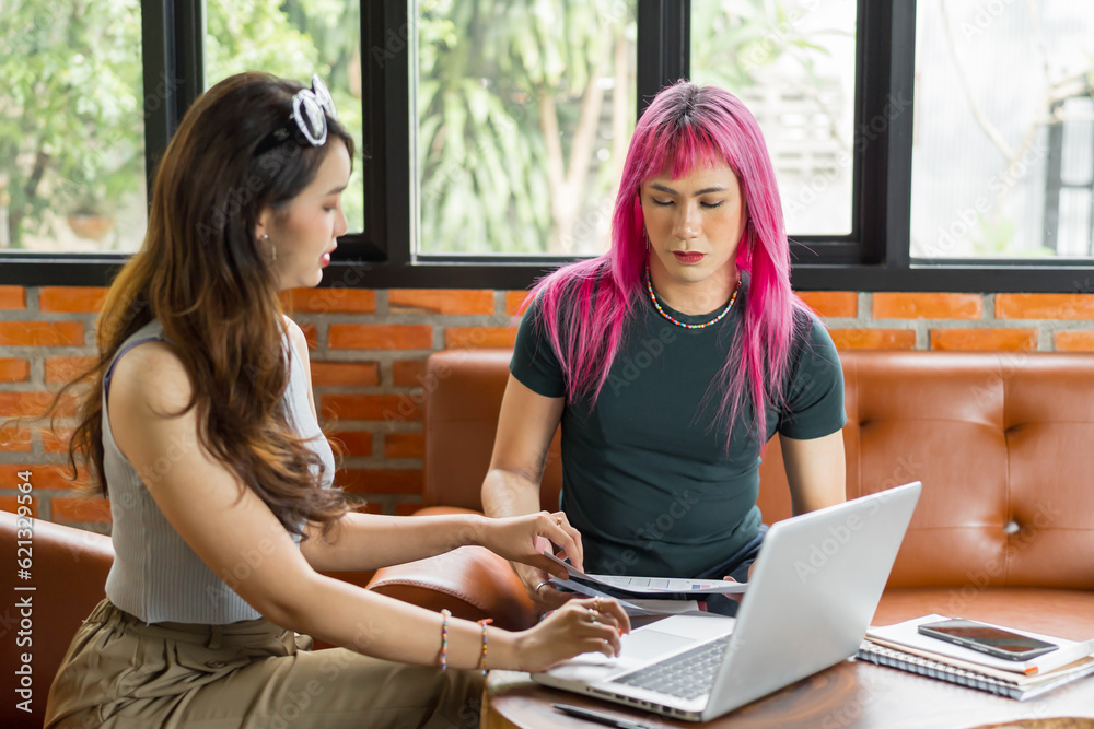 LGBTQ+ transgender man Beautiful Authentic Specialist with Pink Hair ...